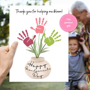 Grandparents Day Handprint Art: Flower Keepsake (PDF) - Etsy
