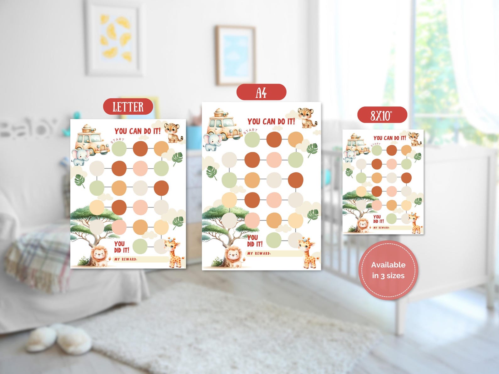 Safari Animal Reward Chart | Printable Animal Chore Chart | Toddler ...