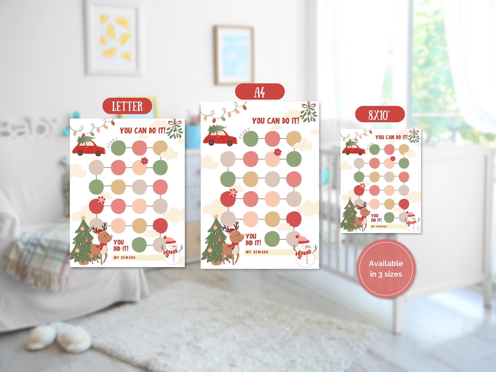 Printable Christmas Reward Chart: Festive Kids Goal Tracker (PDF) - Etsy