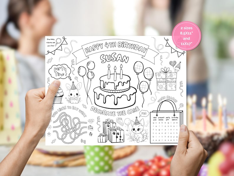 Editable Birthday Coloring Page for Kids - Printable Birthday Coloring ...