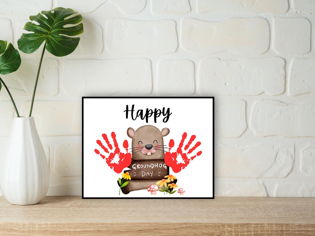Groundhog Day Handprint Craft Keepsake | Handprint Art | Personalized ...