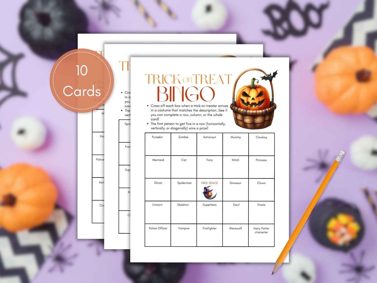Trick-or-treat Costume Bingo Game: Halloween Party Activity (digital ...