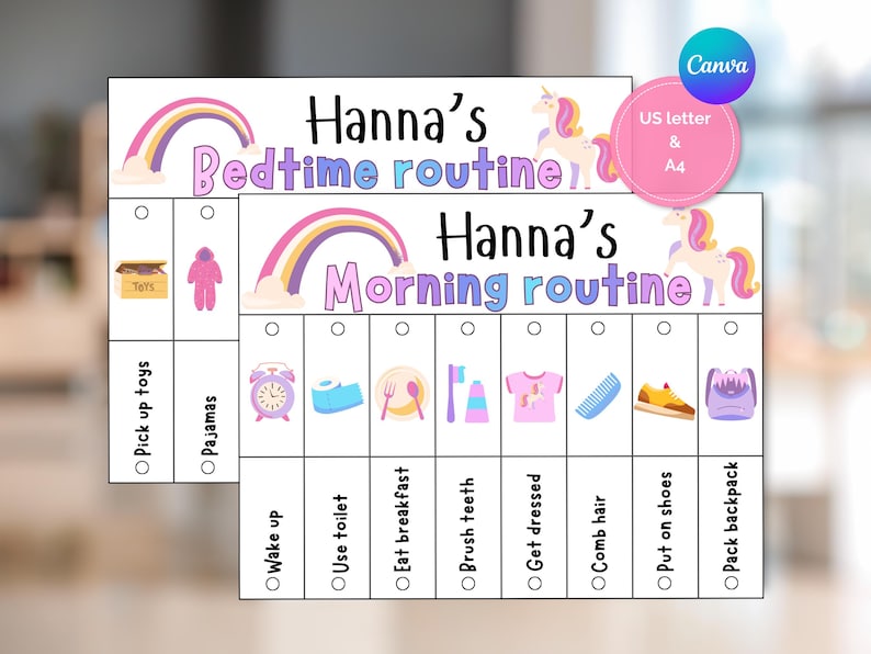 Kids Daily Responsibilities Chart, Morning/evening Routine Chart, Daily ...