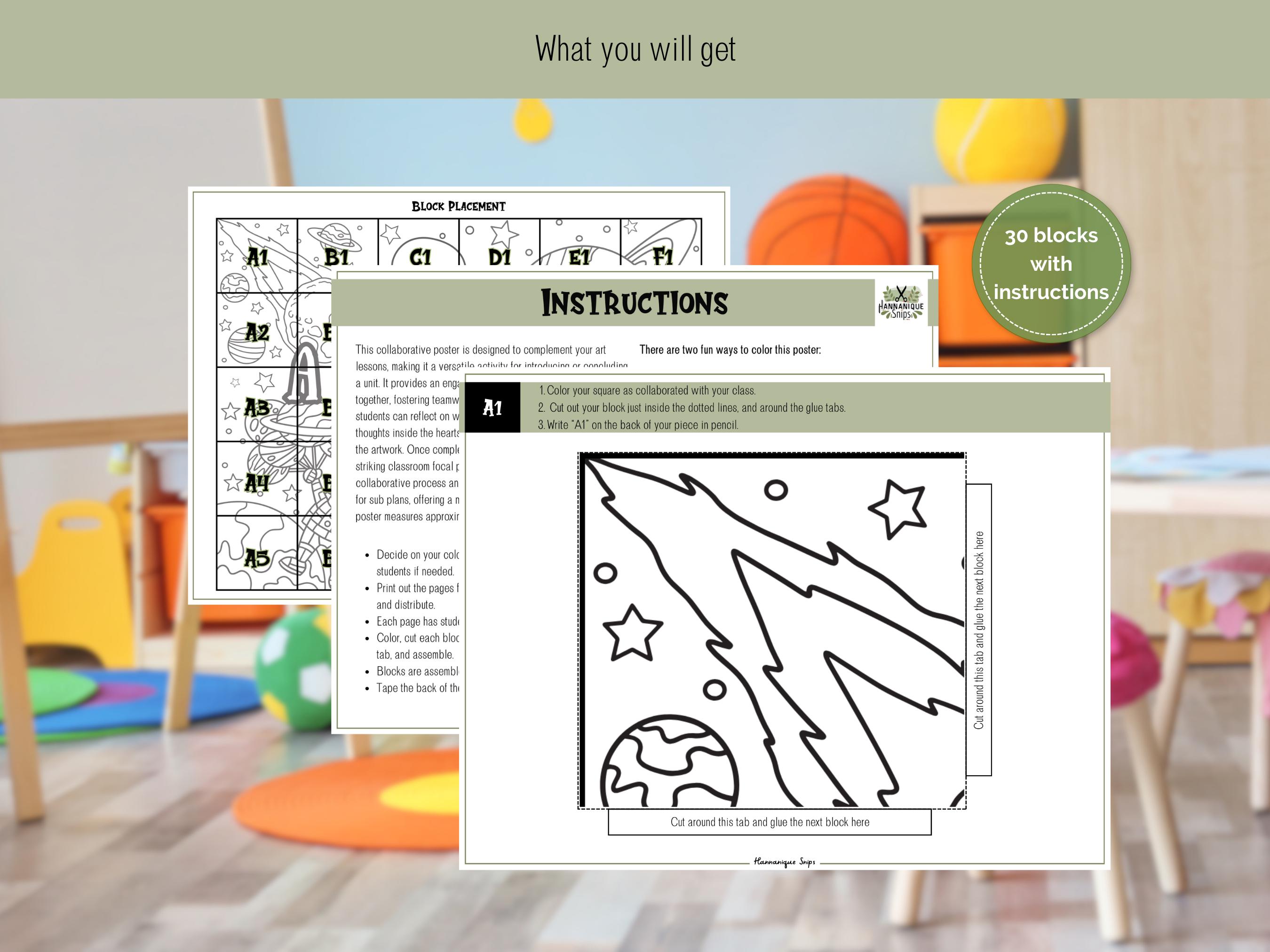 Safe Space Collaborative Coloring Poster: SEL Teamwork Activity (PDF ...
