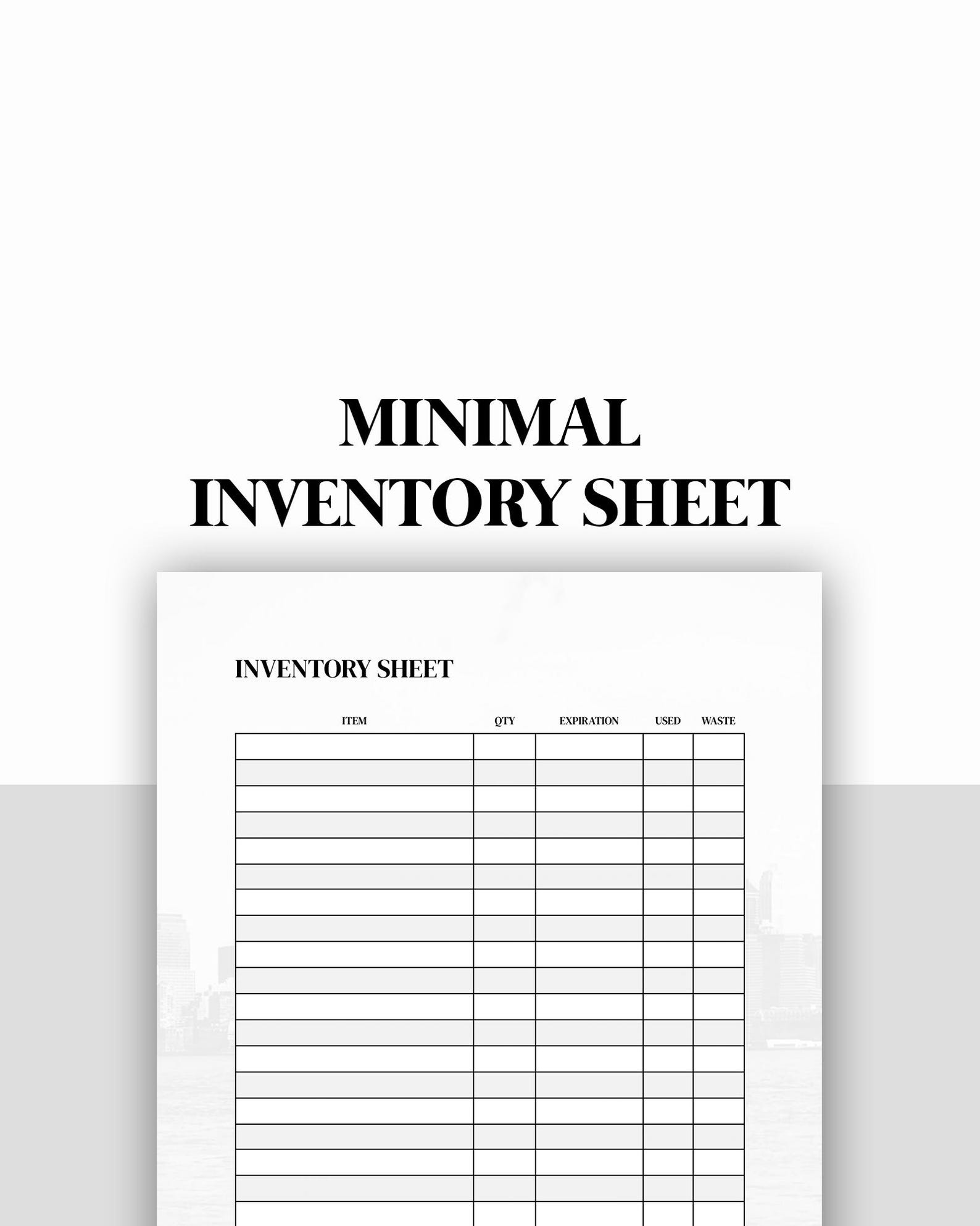 Minimal Inventory Management Sheet Printable PDF - Etsy