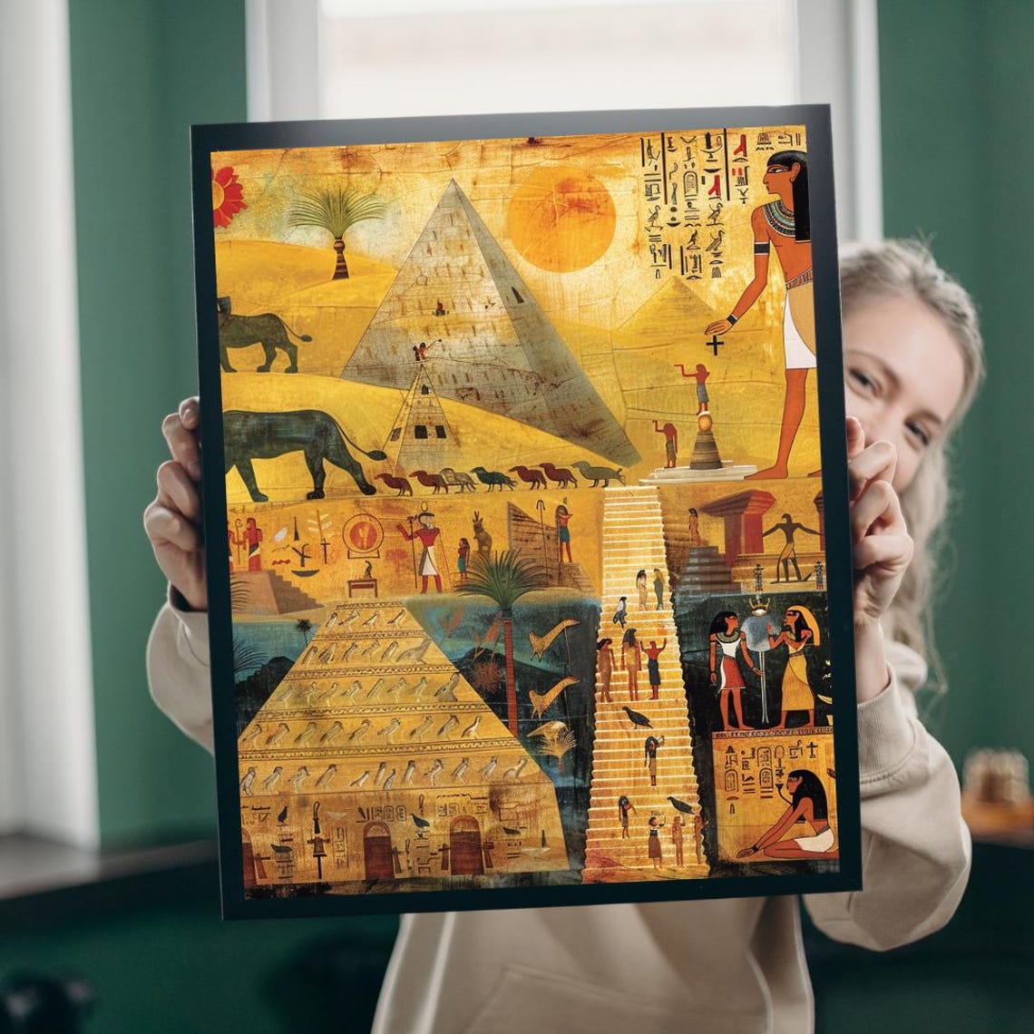 Ancient Egyptian Scene Detailed Art Print of Egyptian Life With ...