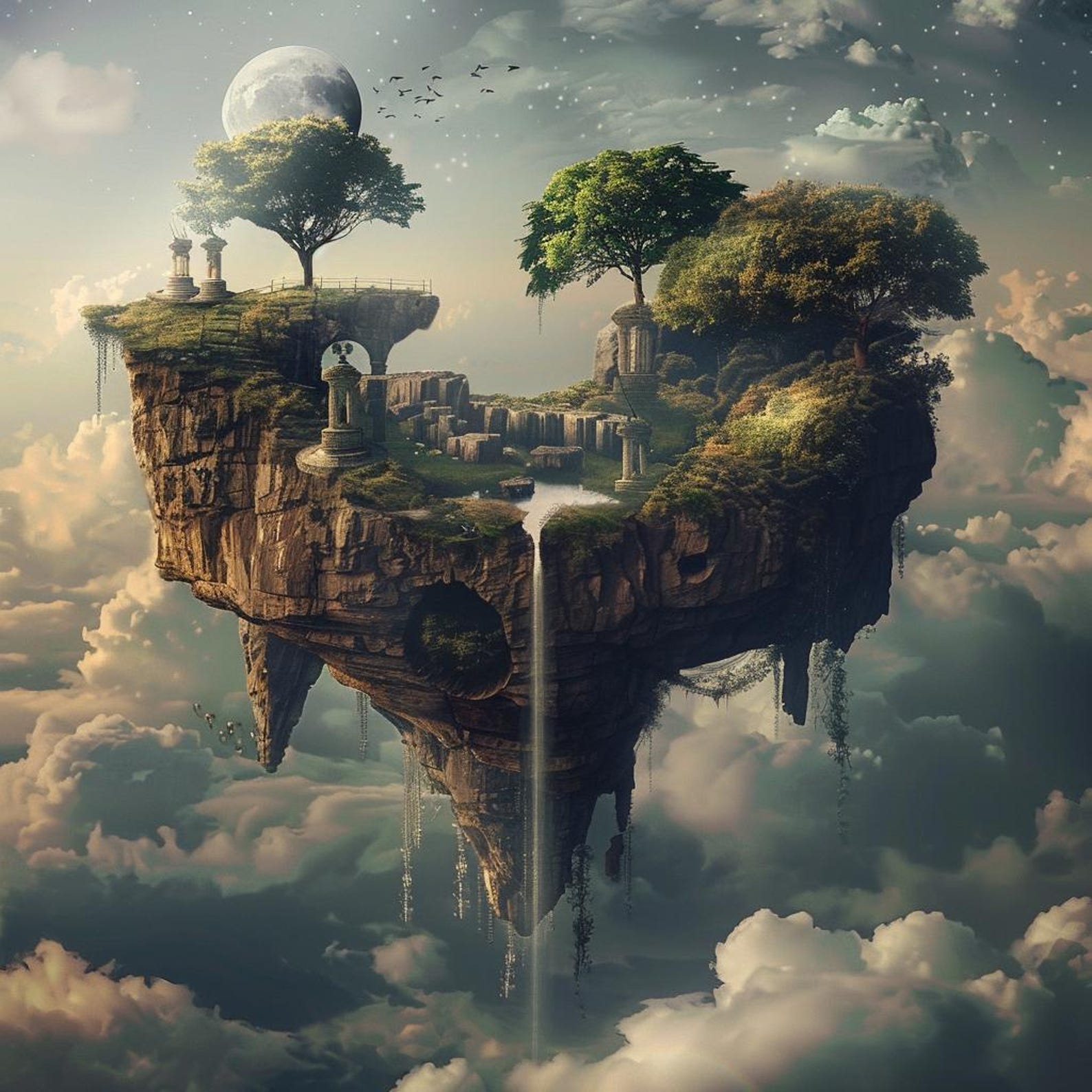 Surreal Dreamscape Fantasy Art Print With Floating Islands and ...