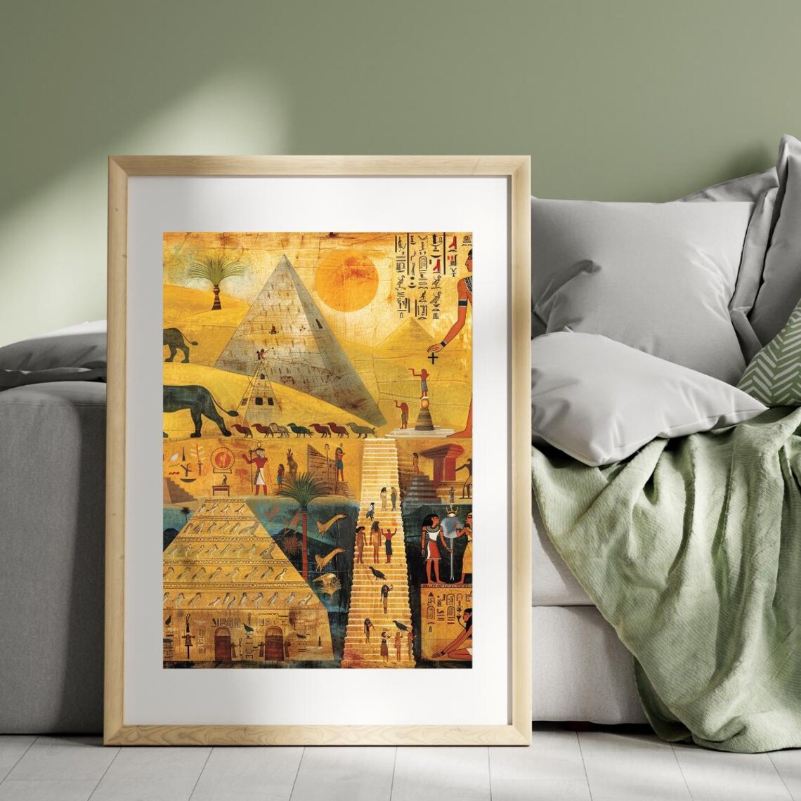 Ancient Egyptian Scene Detailed Art Print of Egyptian Life With ...