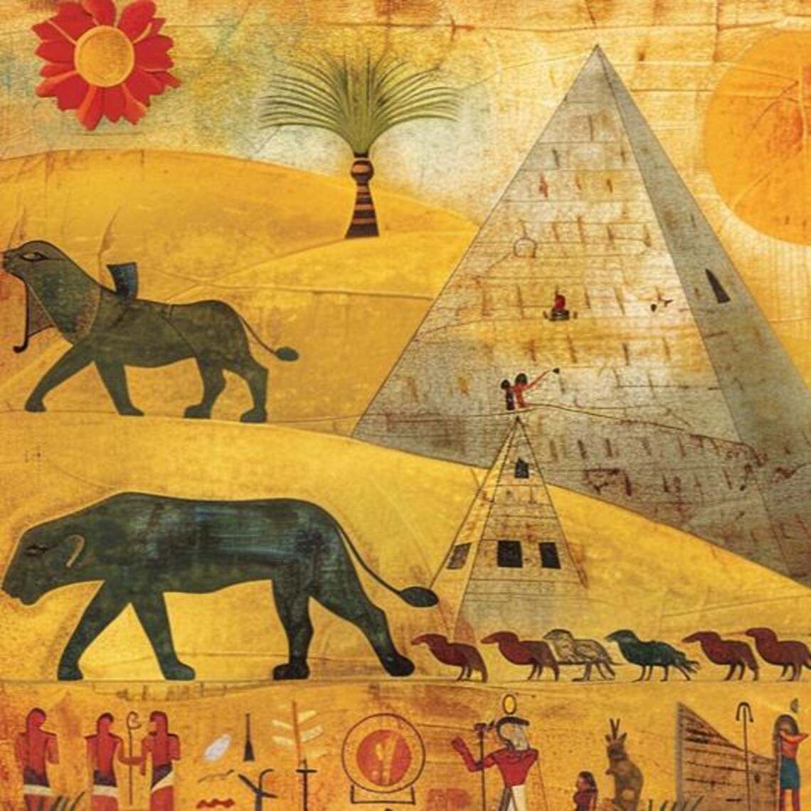 Ancient Egyptian Scene Detailed Art Print of Egyptian Life With ...