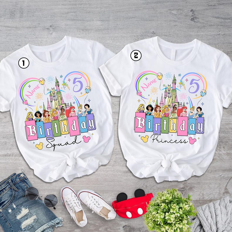 Custom Name Birthday Princess Disneyland Shirt, Princess Birthday Girl Shirt, Magical Kingdom ...