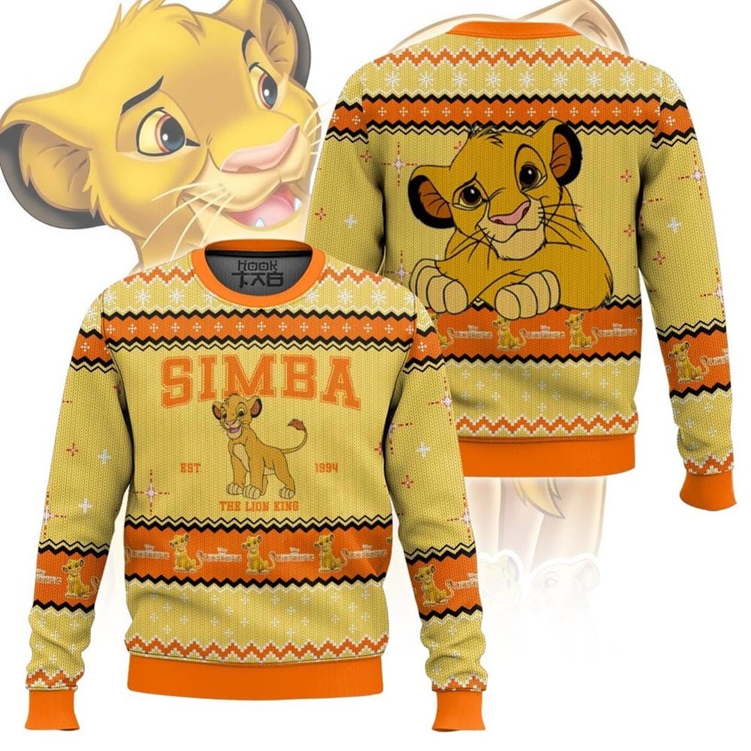 Simba the Lion King Ugly Christmas Sweater, the Lion King Christmas ...