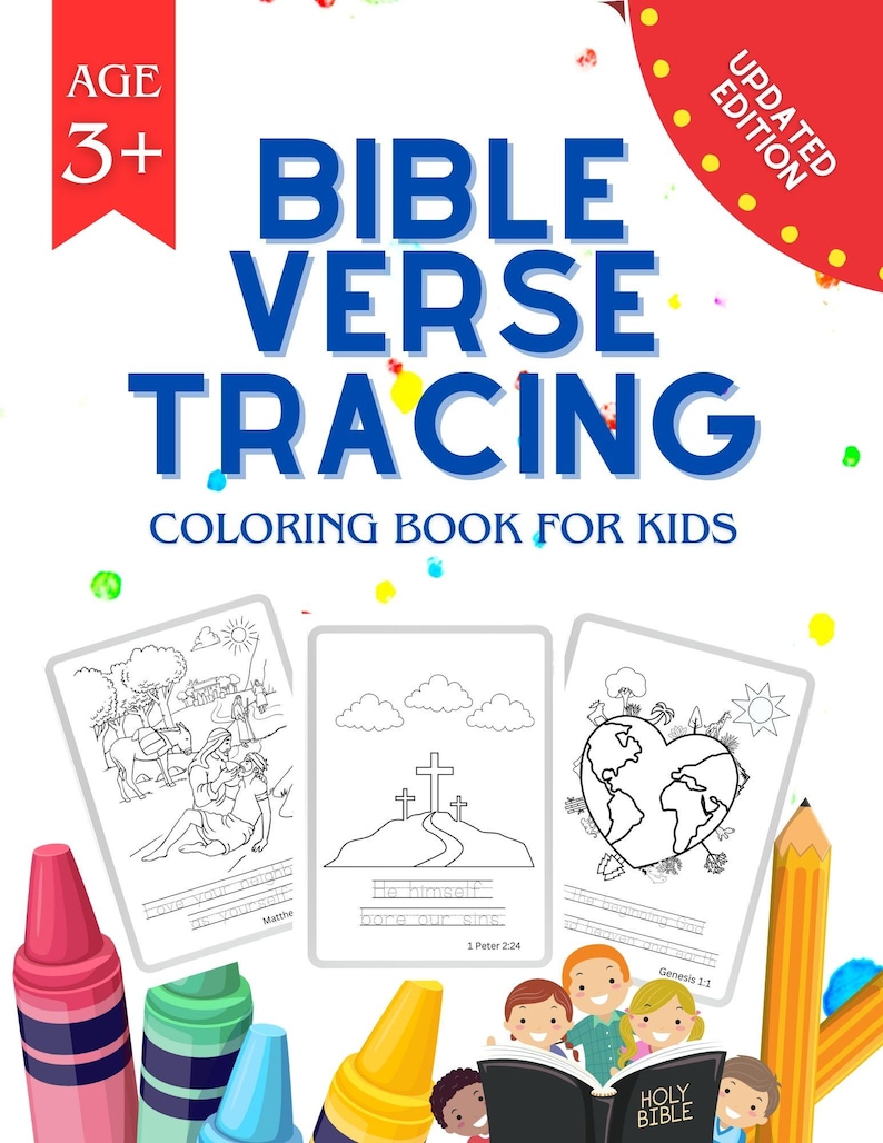 47 Pages - DIGITAL Bible Verse Tracing Coloring Book - Etsy