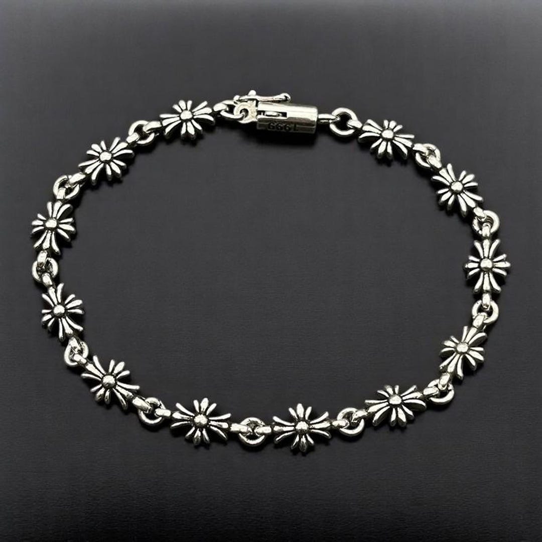 CH in Box 925 Silver Tiny E Bracelet Chrome Bracelet Grunge Gothic ...