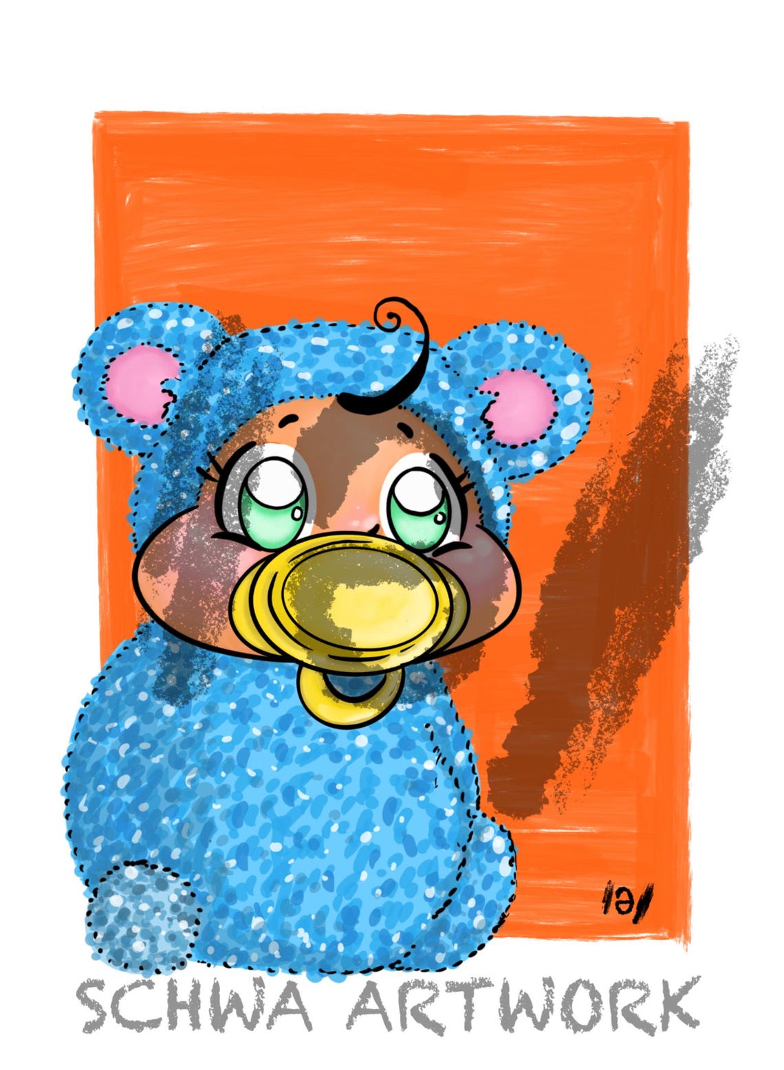 Blue Bear Baby,fun and Cute Cartoon Babies Illustrations, Digital ...