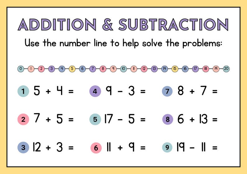 Blast off With Math! Simple Sums Digital Download - Etsy