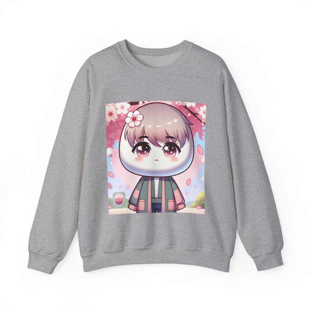 Anime Mochi Inspired Sweatshirt, Kawaii Japanese Pullover, Cute Anime ...