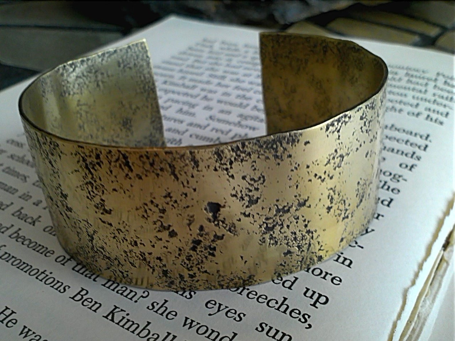 Hammered Pitted Solid Brass Cuff - Etsy