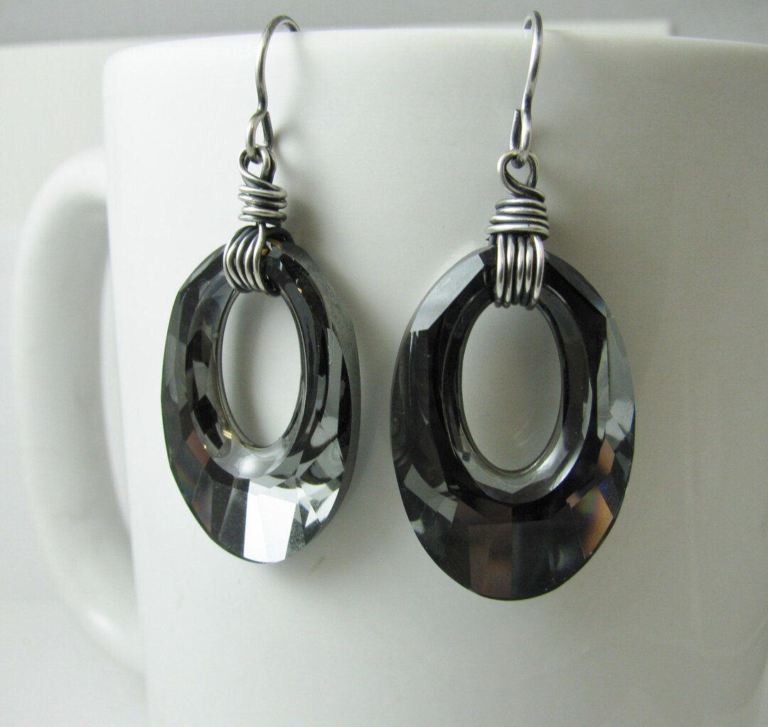 Large Swarovski Go-go Silver Nights Crystals and Silver - Etsy