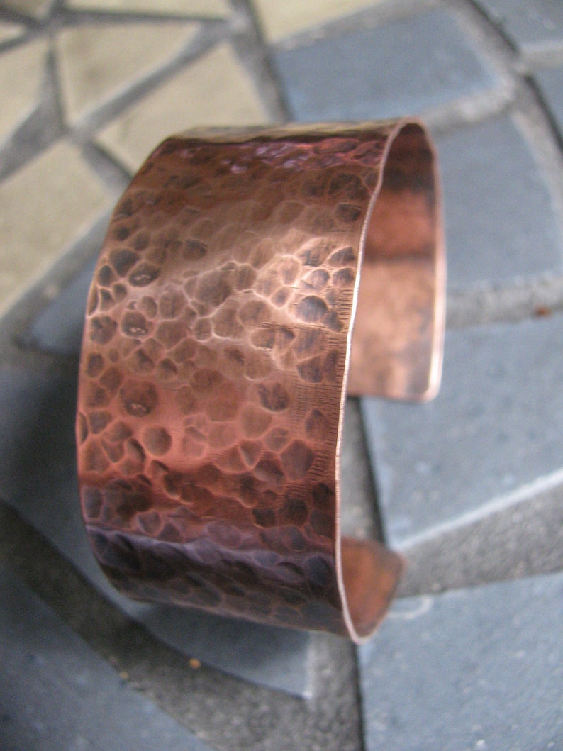 Hammered Solid Copper Rustic Cuff - Etsy