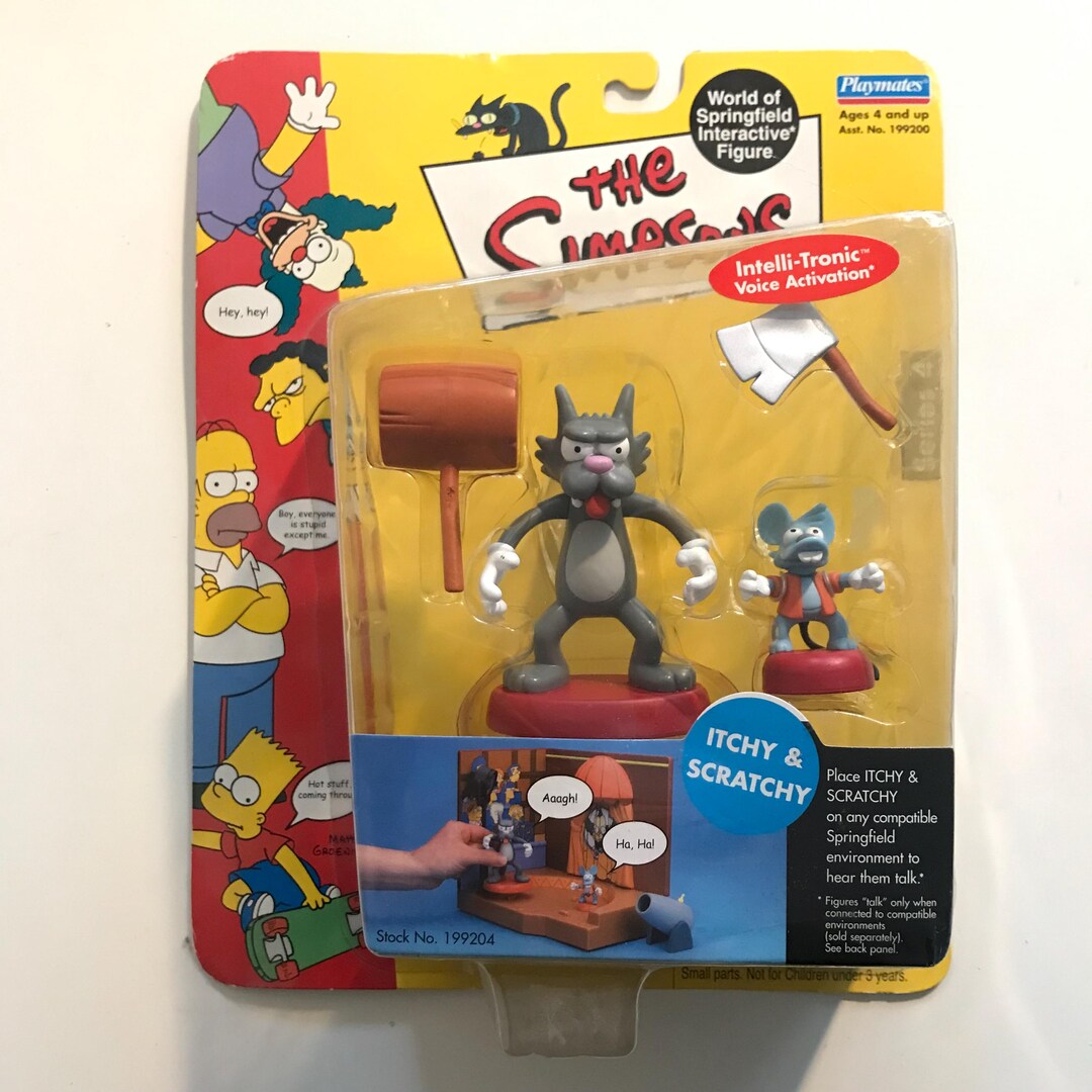 Vintage Playmates Itchy & Scratchy Figure the Simpsons Series 4 ...