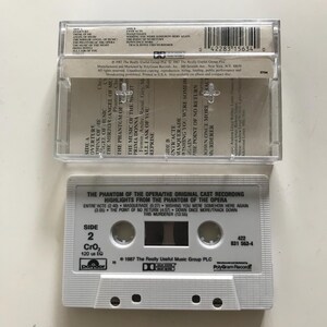 Highlights From the Phantom of the Opera Cassette Original Cast ...