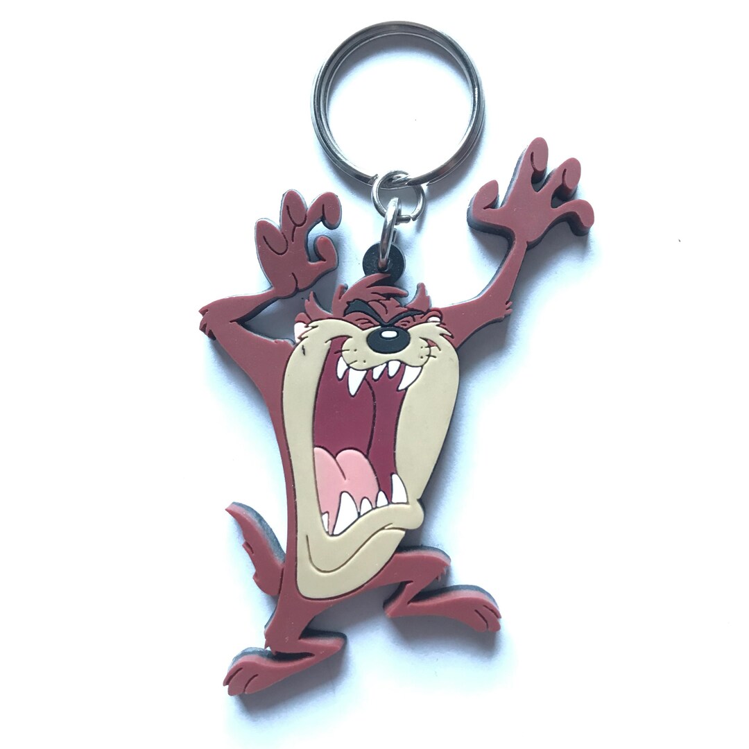 Vintage Tasmanian Devil Keychain 90s Looney Tunes Cartoon Key Ring Gift ...