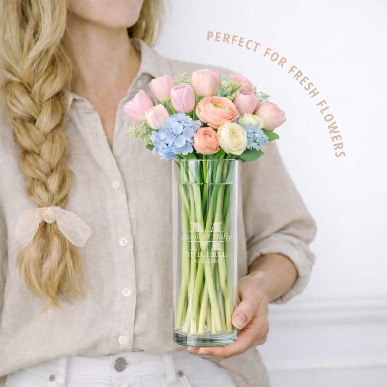 Personalized Flower Vase: Centerpieces for Wedding Tables, Engraved ...