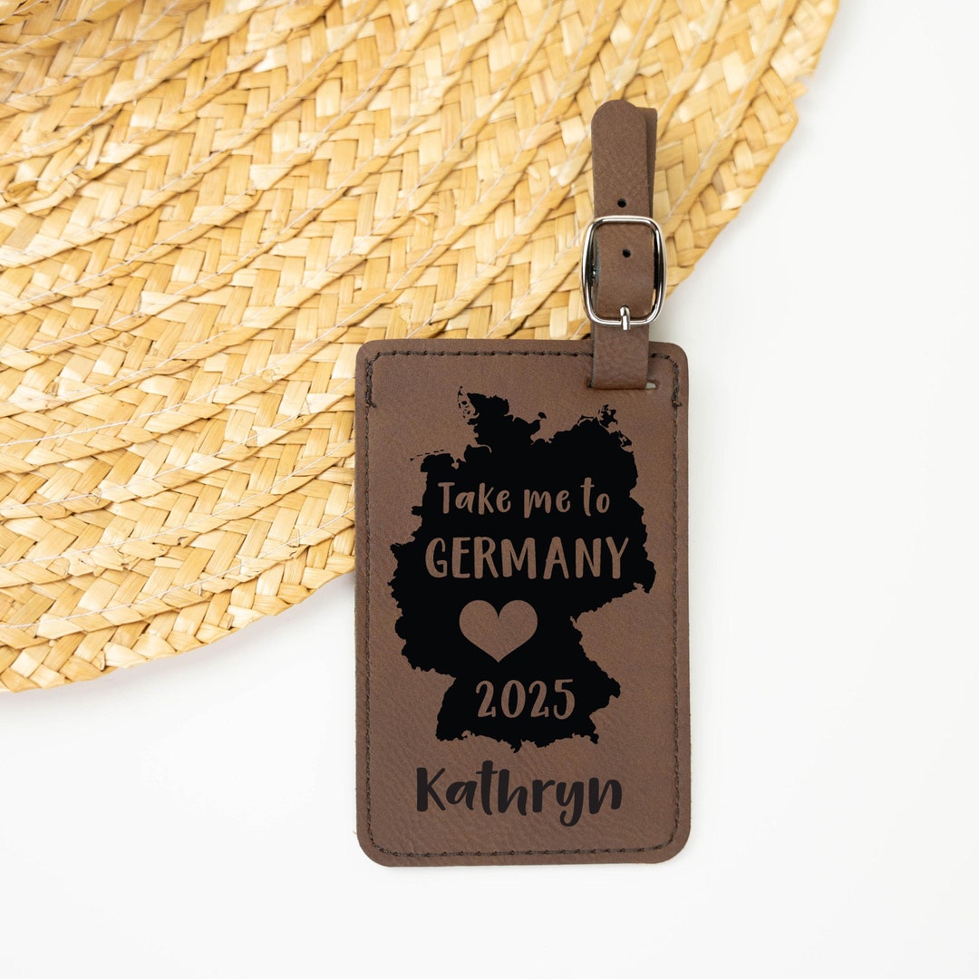 Engraved Germany Map Luggage Tag: Personalized Travel Gift - Etsy