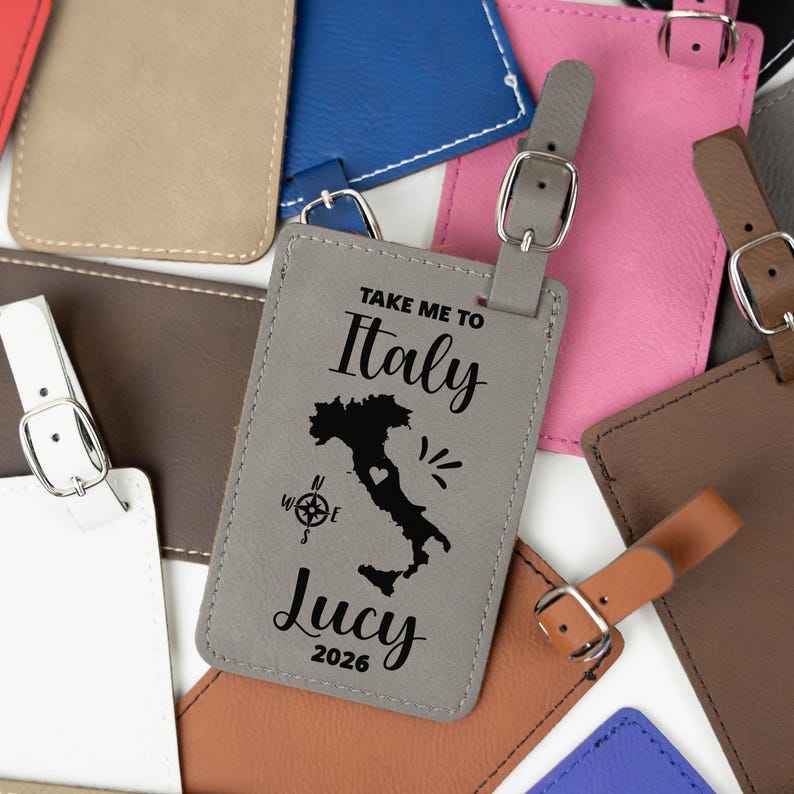 Engraved Italy Luggage Tag: Personalized Travel Accessories - Etsy