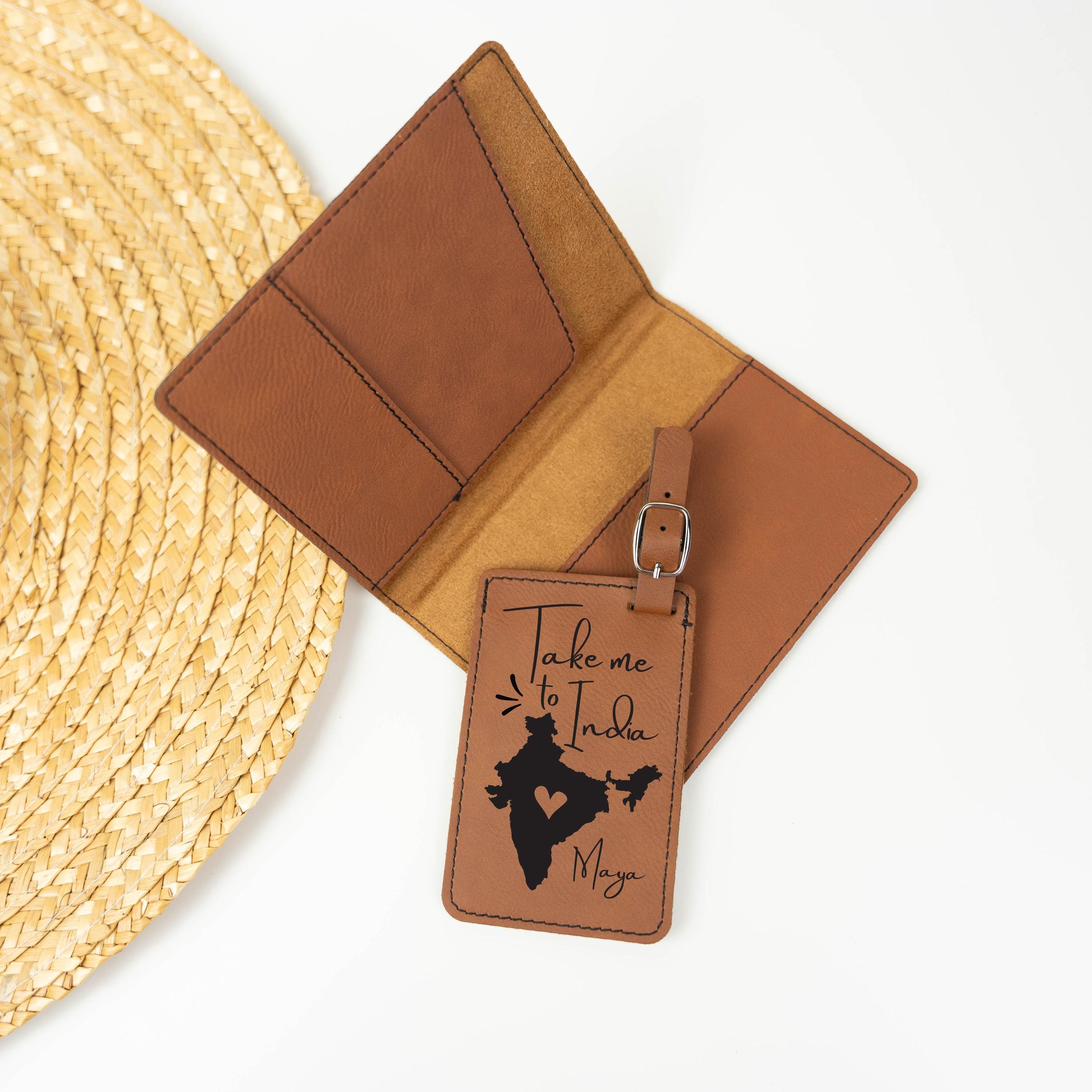 India Map Luggage Tag With Name Engraved, Take Me to India, Indian ...