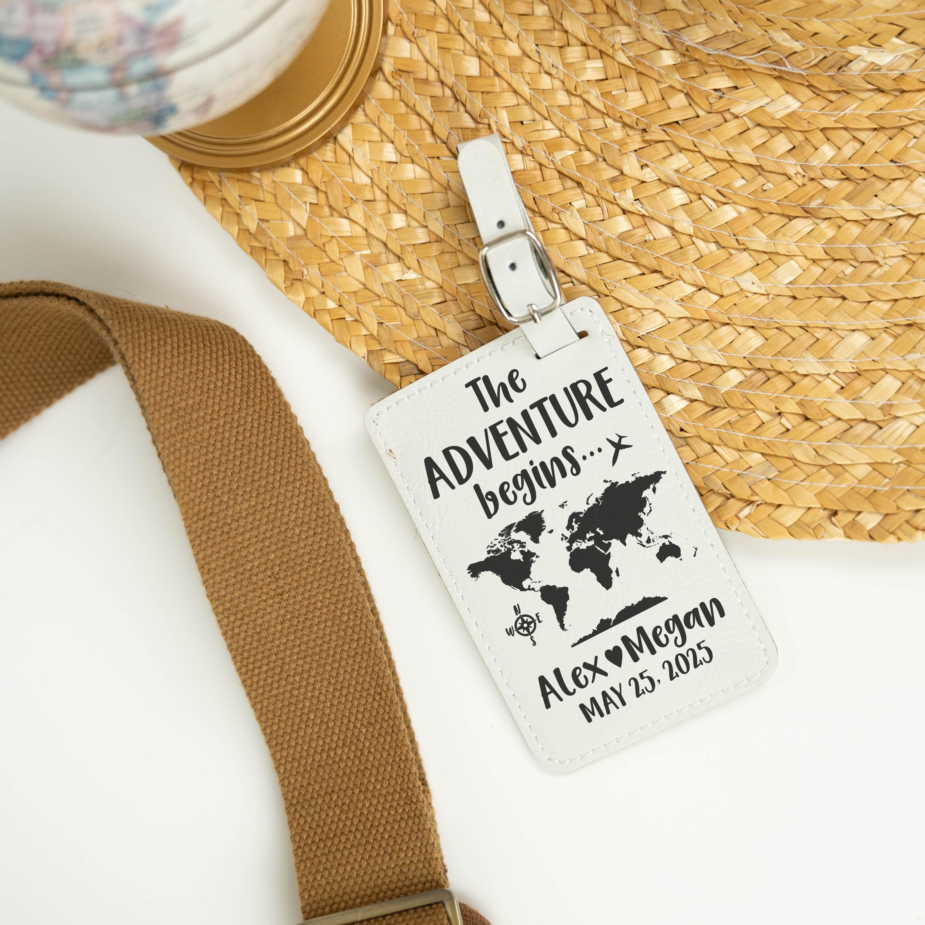 Personalized World Map Luggage Tag: His & Hers Travel Gift - Etsy