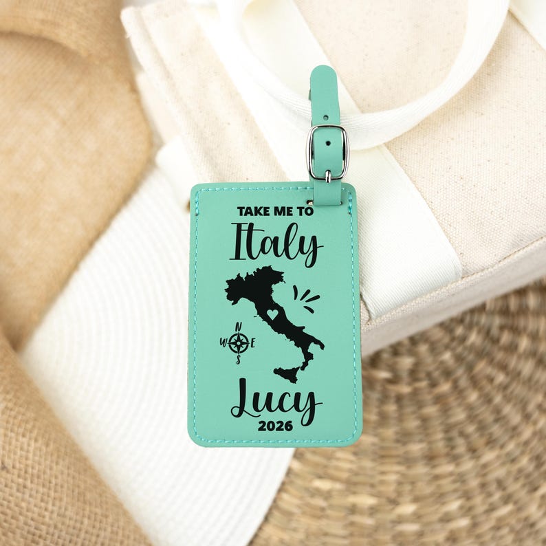 Engraved Italy Luggage Tag: Personalized Travel Accessories - Etsy