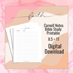 Cornell Notes Bible Study Printable, Bible Study, Bible Journaling ...