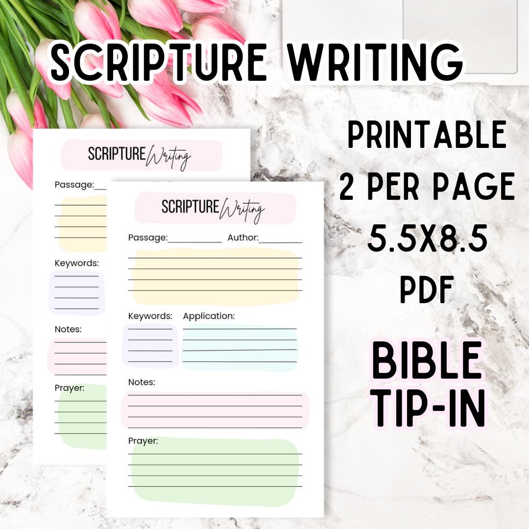 Scripture Writing Bible Tip-in, Scripture Journal, Prayer Journal ...