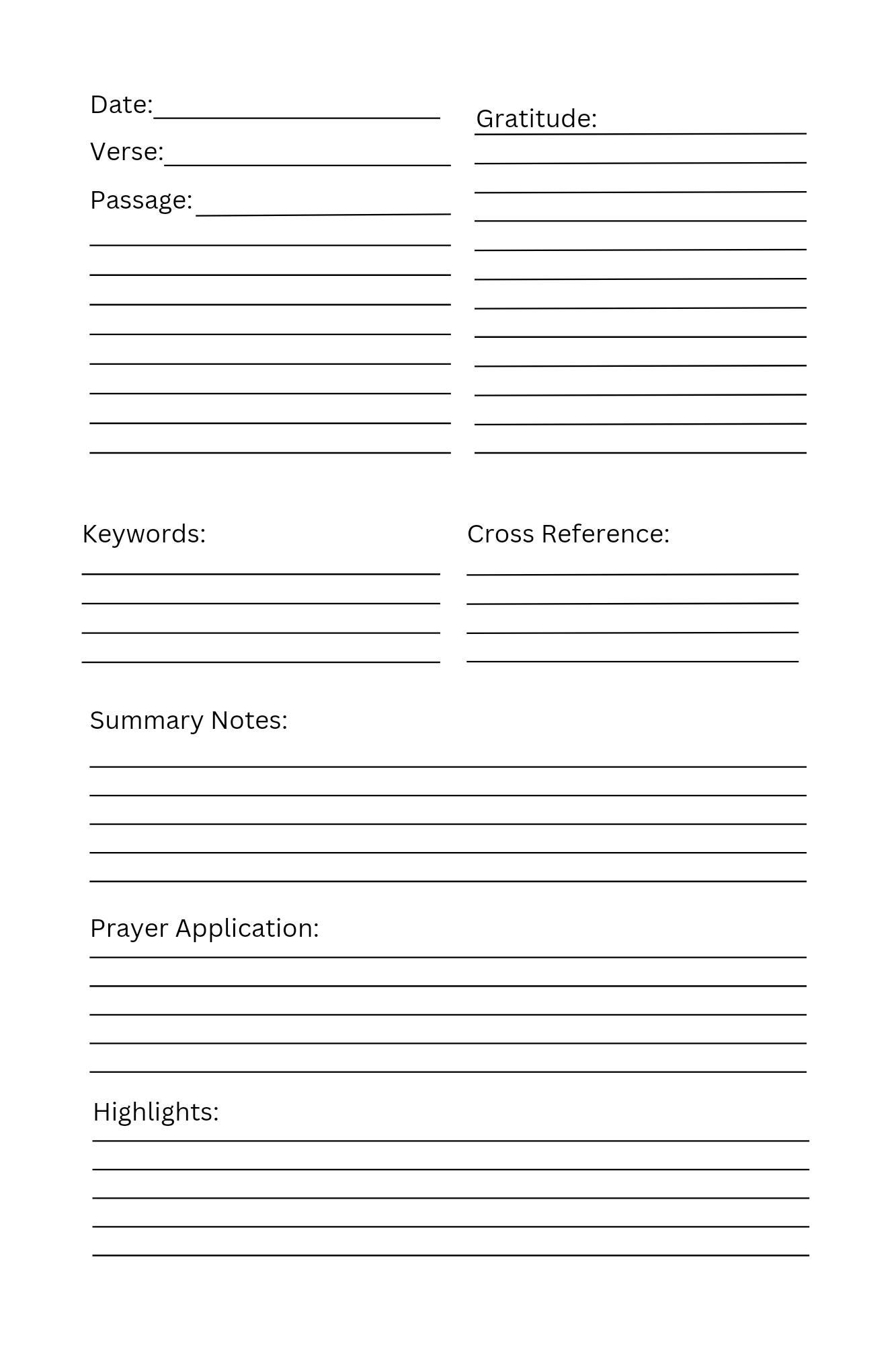 Sermon Notes Printable, Bible Study Printable, Scripture Writing ...