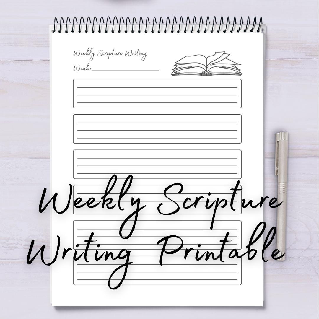 Weekly Scripture Writing Printable, Bible Journaling Printable, Bible ...