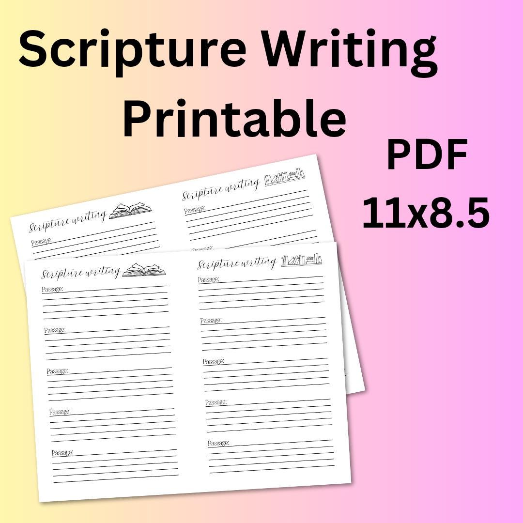 Scripture Writing Printable, Bible Study Printable, Sermon Notes ...