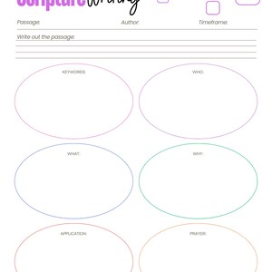 Scripture Writing Printable, Bible Study Printable, Bible Lesson ...