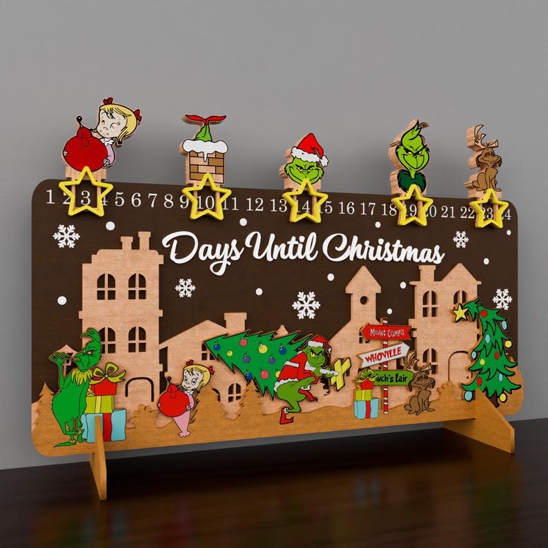Christmas Countdown Sign Laser Cut File, Christmas Countdown Svg ...