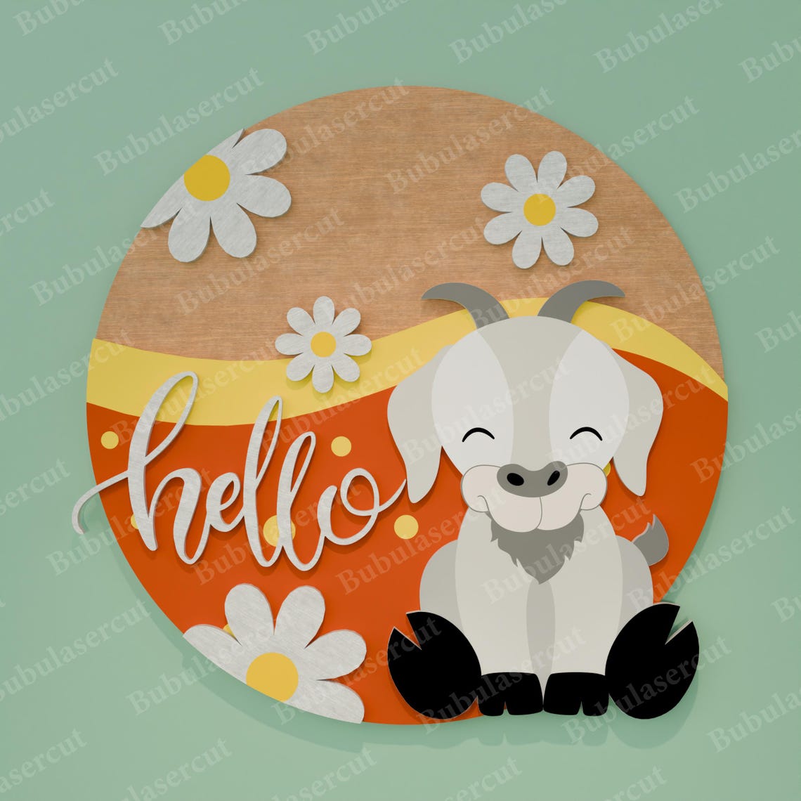 Funny Farm Animal Welcome Sign SVG, Set of 7 Round Door Signs With ...