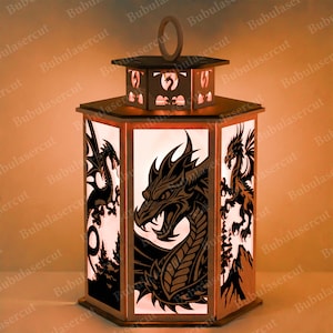 Dragon Lantern Laser Cut File | Fantasy Laser Cut Lantern File for ...