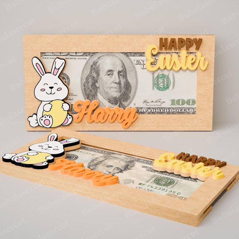 Custom Easter Money Holder Laser Cut Files | Easter Bunny Money Easter ...