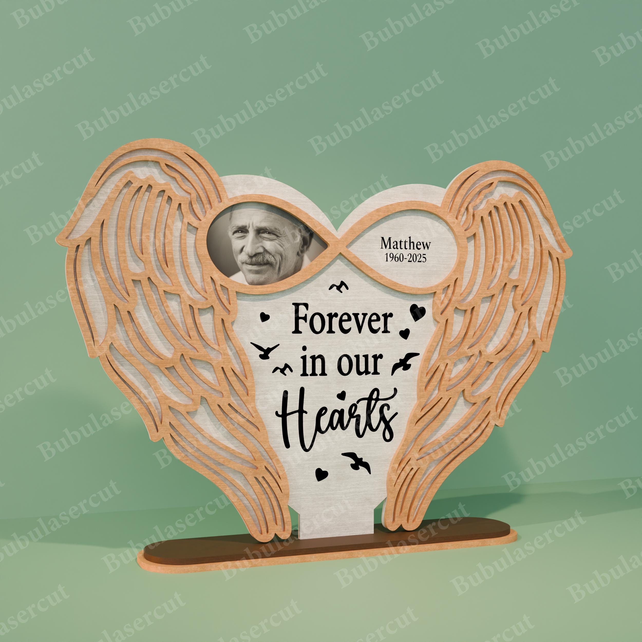 Memorial Angel Wing Sign Bundle, in Loving Memory Photo Keepsake ...