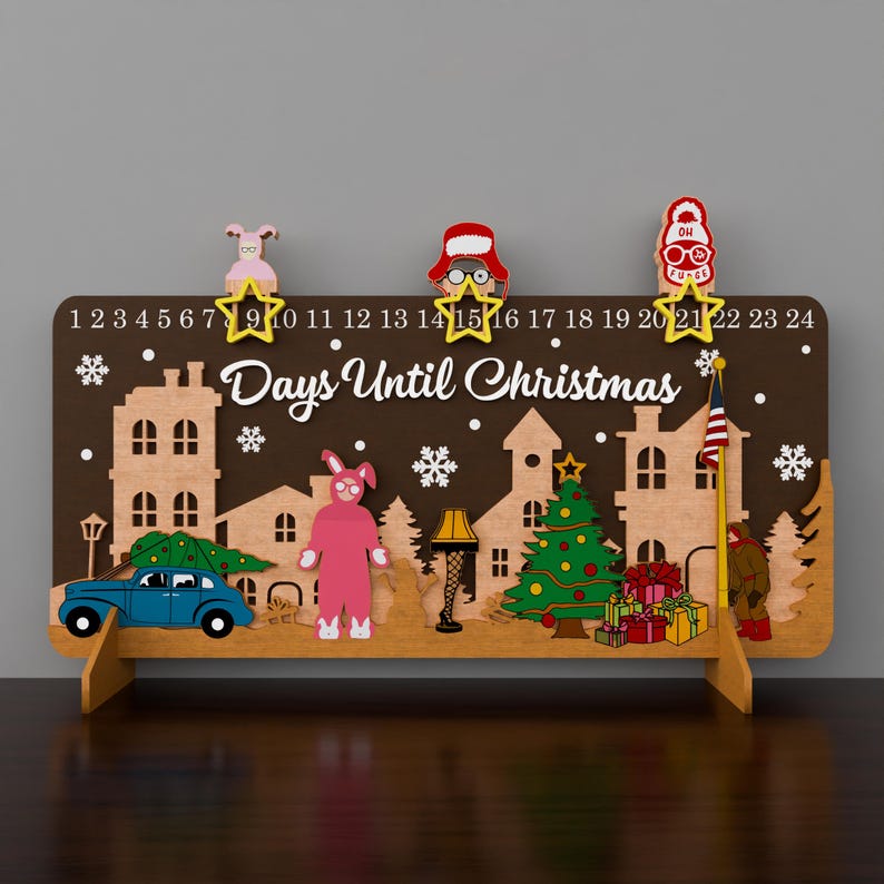 Christmas Countdown Sign Laser Cut File, Christmas Countdown Svg ...
