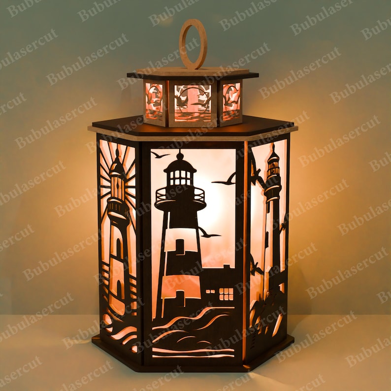Lighthouse Lantern SVG Bundle, Summer Vibes 3D Lantern Laser Cut Files ...