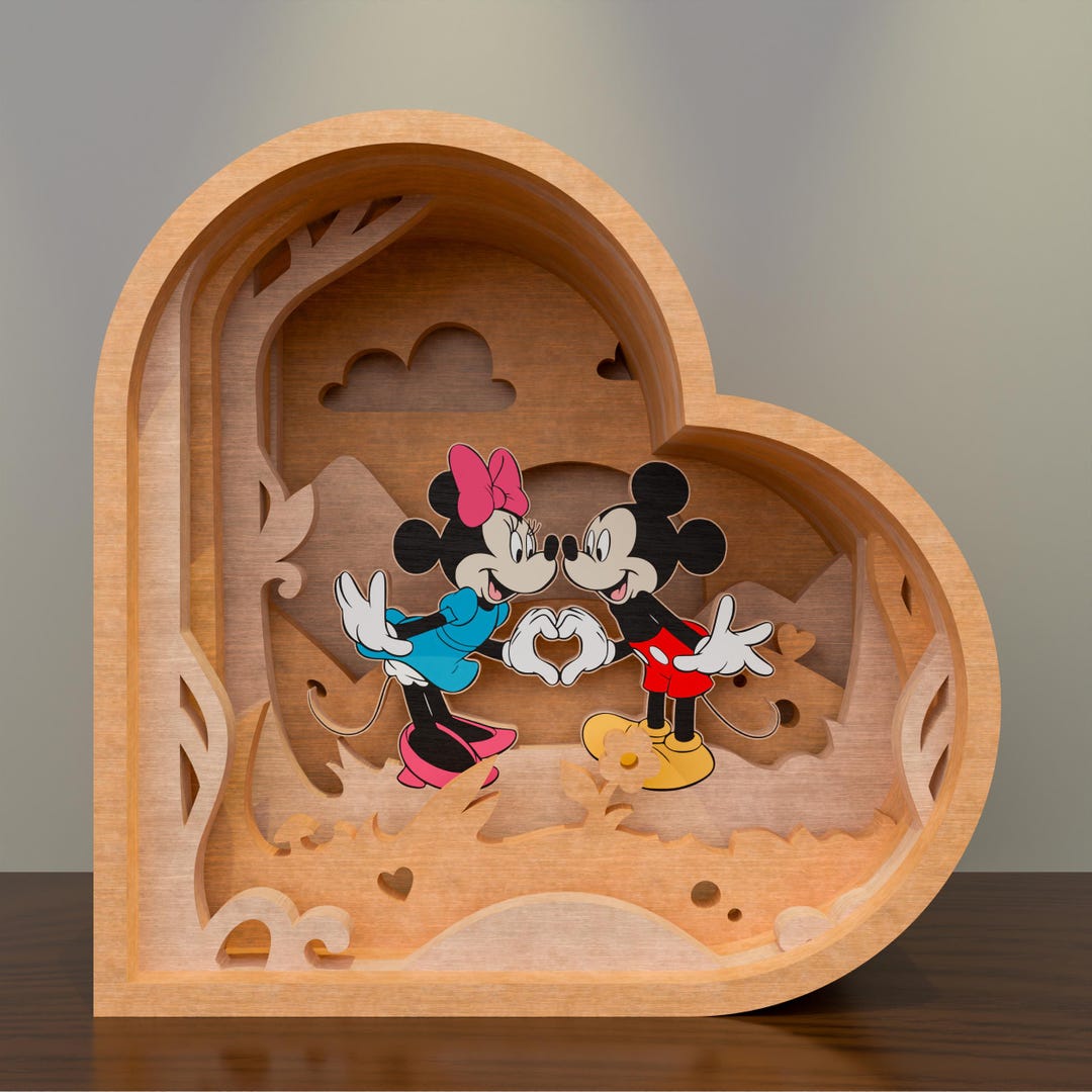 Mouse Love Heart Multilayerss Laser Cut File, Mouse Multilayers,mouse ...
