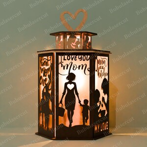 Mother's Day Lantern Bundle Laser Cut File | Mother's Day Gift for Mom ...