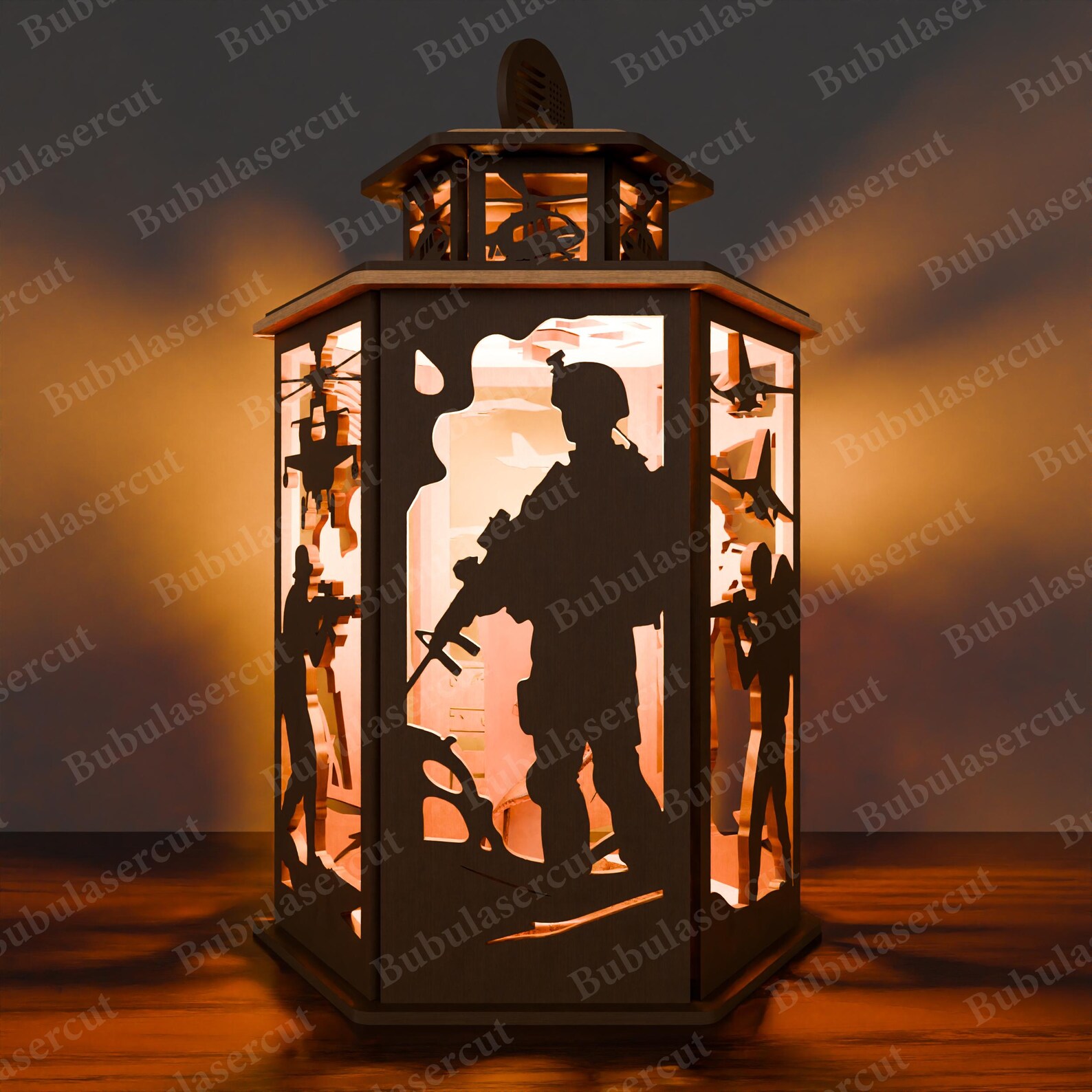Soldier Lantern Laser Cut File | Soldier Candle Holder Soldier Lamp ...