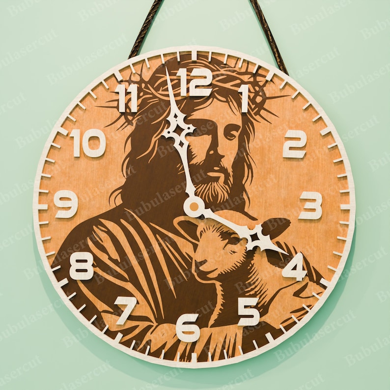 Religious Jesus Clock SVG Set of 16, Christian Wall Clock Designs ...
