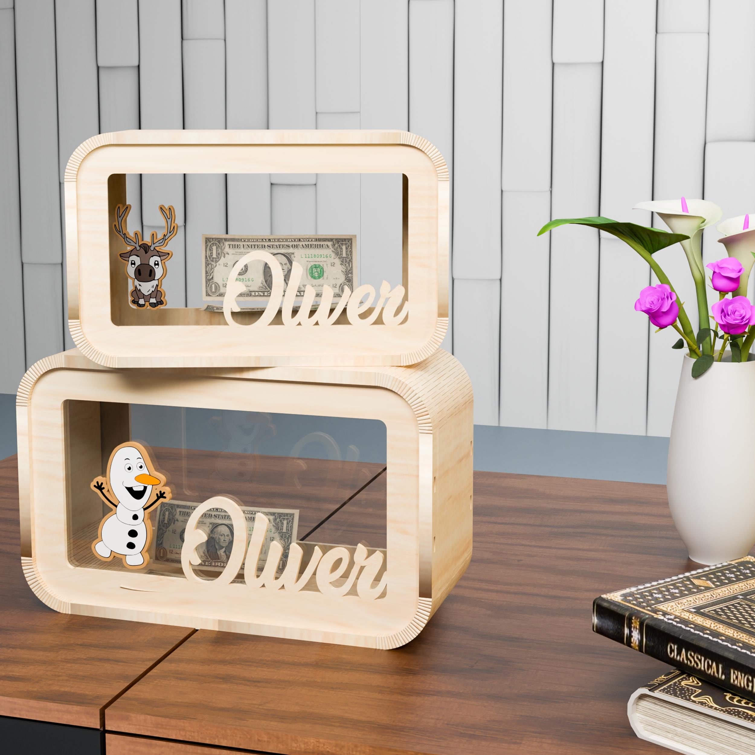 Frozen Money Box Laser Cut Svg, Elsa Money Box Svg, Olaf Money Box Svg ...
